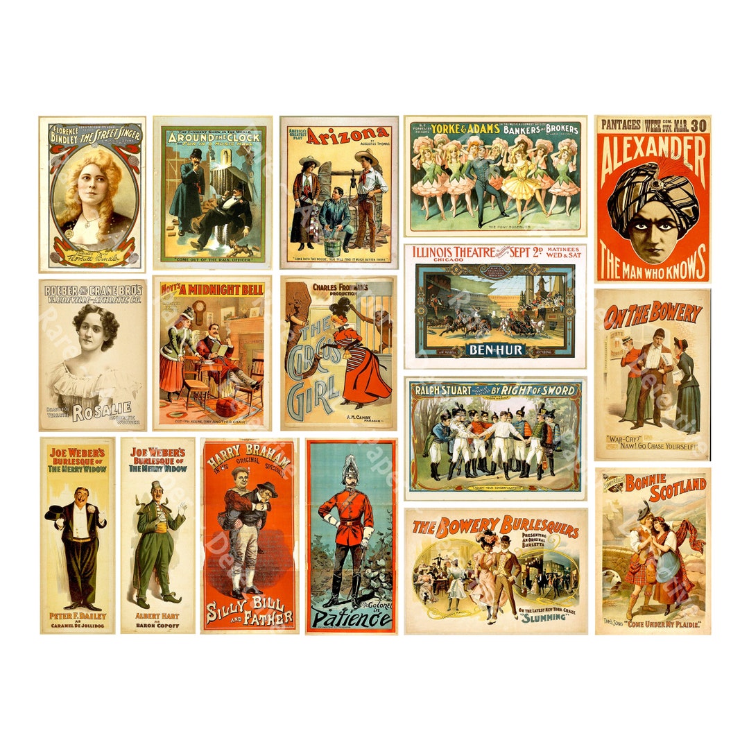 Theater Show Posters, Comedy & Musicals, Miniature Size for Dioramas ...