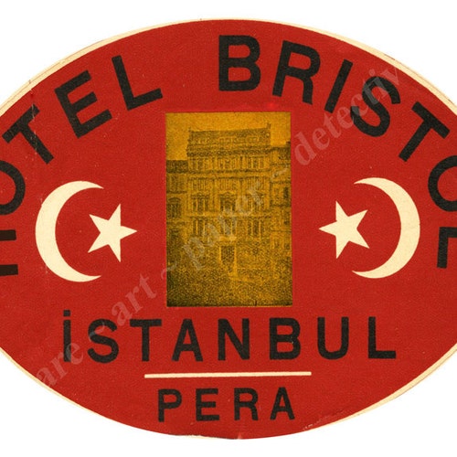 Hotel Luggage Label Sticker Istanbul Turkey Baggage Tag - Etsy