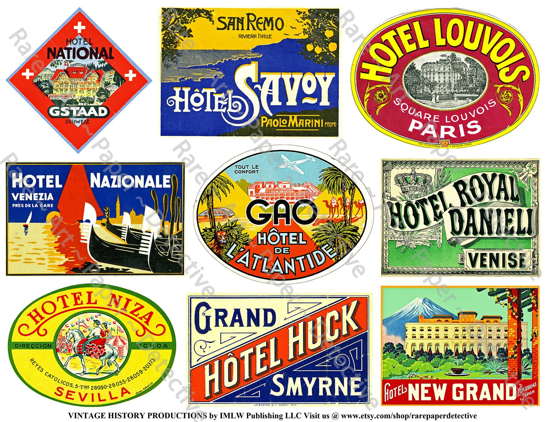 Travel Luggage Labels Hotel Label Art Paper Printed Sheet | Etsy