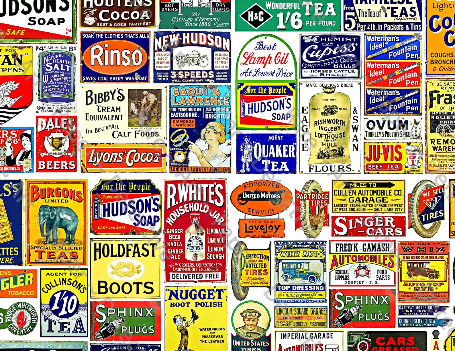 Miniature Advertising Sign Stickers for Model Railroads and Dollhouse ...