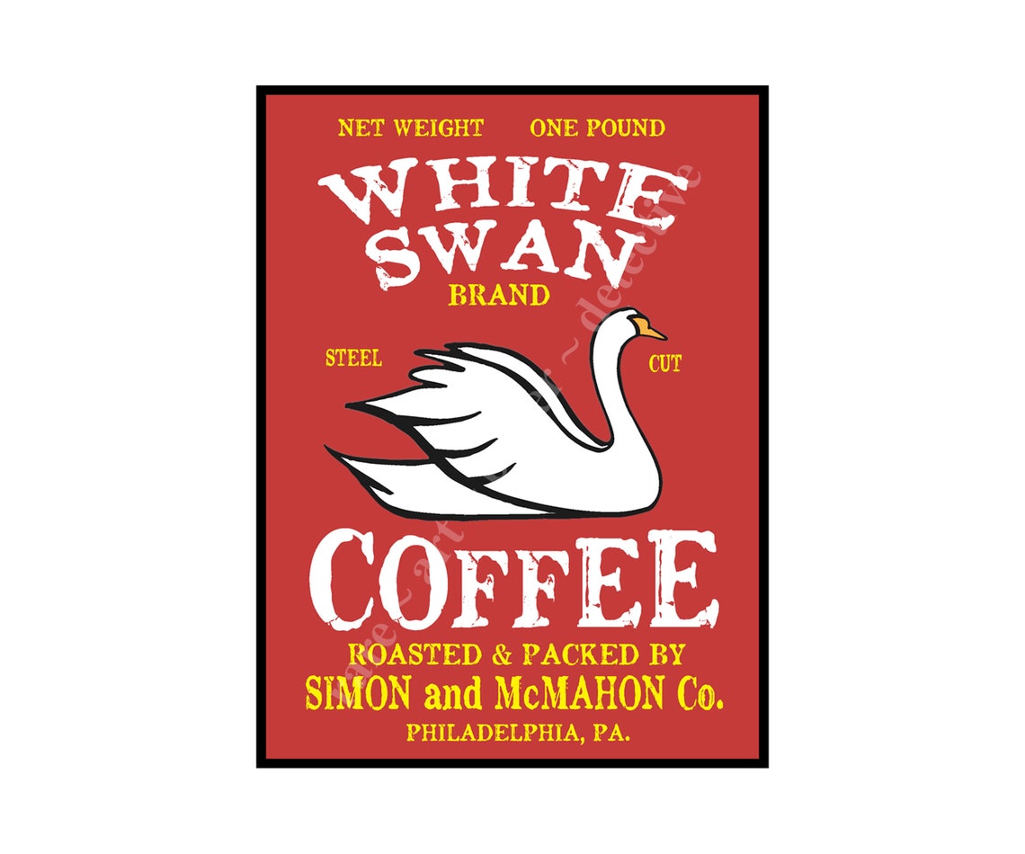 Coffee Can Label Art Stickers Kitchen Gift Set 6 Big | Etsy