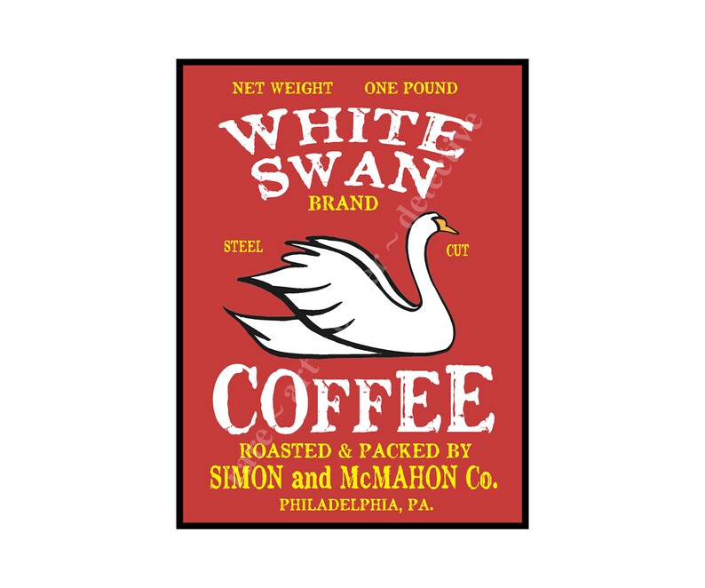 Coffee Can Label Art Stickers Kitchen Gift Set 6 Big | Etsy