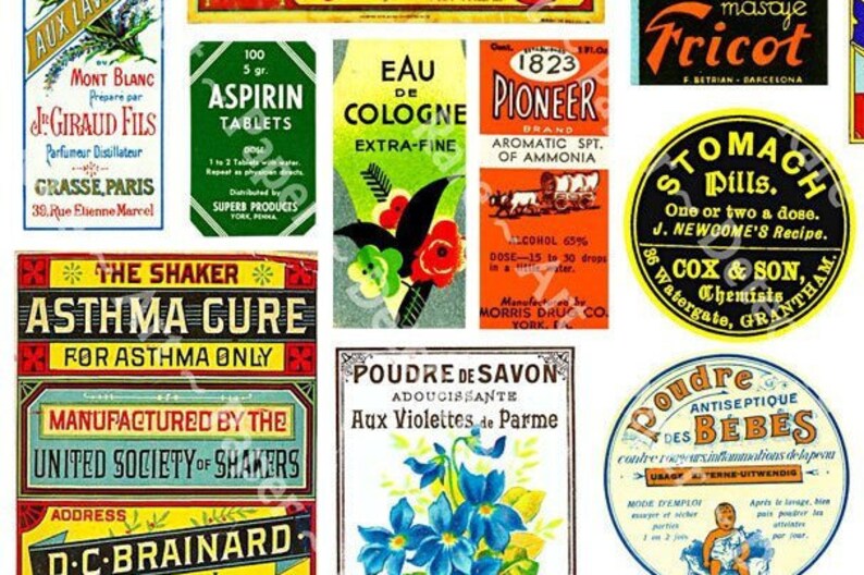 Apothecary Bottle Stickers Sticker Sheet Drug Store Bottle - Etsy