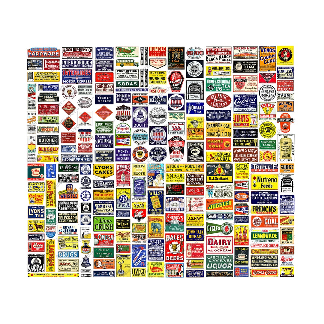 Model Signs for Trains & Dollhouses, HUGE SET, 6 STICKER Sheets, 215 ...