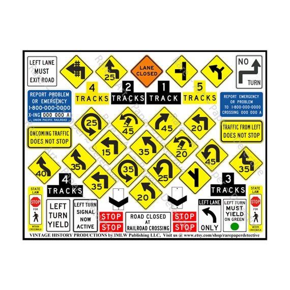 Road Sign Party Stickers of Highway & Roadway Signs Vacation | Etsy