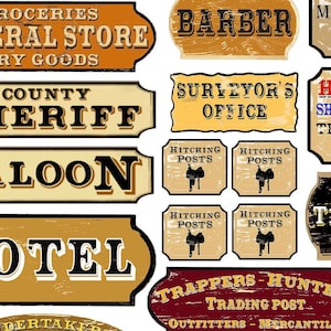 39 Frontier Town Sign Stickers for Old West Miniatures Model Train ...