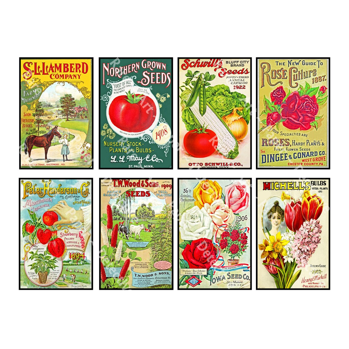 Garden Journal Stickers 8 Antique Seed Catalog Covers - Etsy