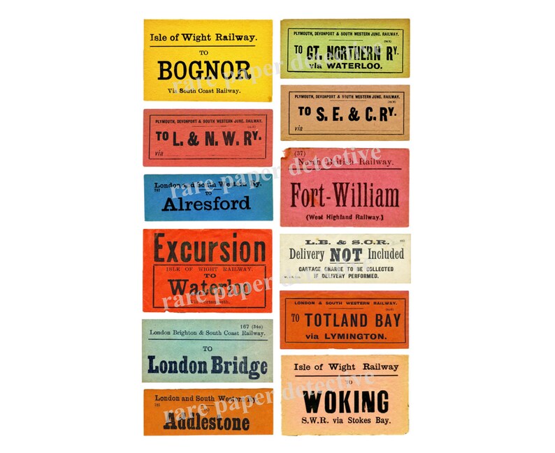 British Railway Baggage Tag Stickers Set of 12 Sticker Decals - Etsy