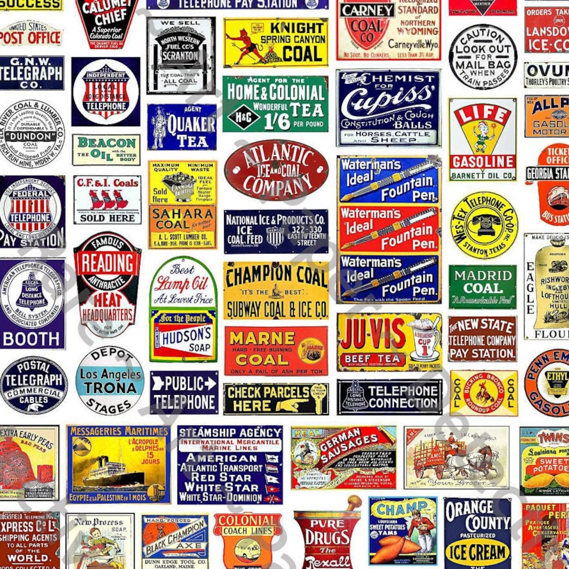 Model Railroad & Dollhouse Signs, Sticker Sheet, 240+ Multi Scale Hobby ...