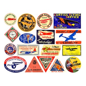 Airline Luggage Labels, Miniature Airplane Sticker Decals, Travel ...