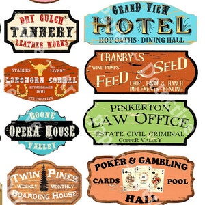 Old West Frontier Town Sign Stickers, Diorama, Model Railroad ...