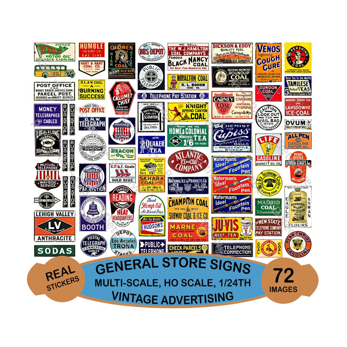 Model Signs for Trains & Dollhouses Sticker Sheet 72 Multi - Etsy
