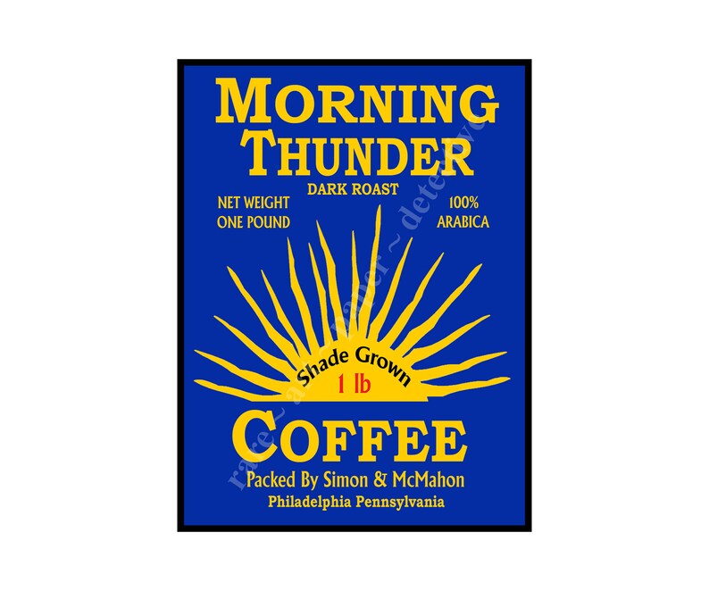 Coffee Can Label Art Stickers Kitchen Gift Set 6 Big | Etsy