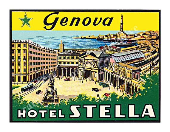 Paper & Party Supplies Paper Stickers Hotel Luggage Label Venice Italy ...