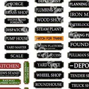 286 Railroad Sign Stickers Factory & Industrial Signage HO Scale Model ...