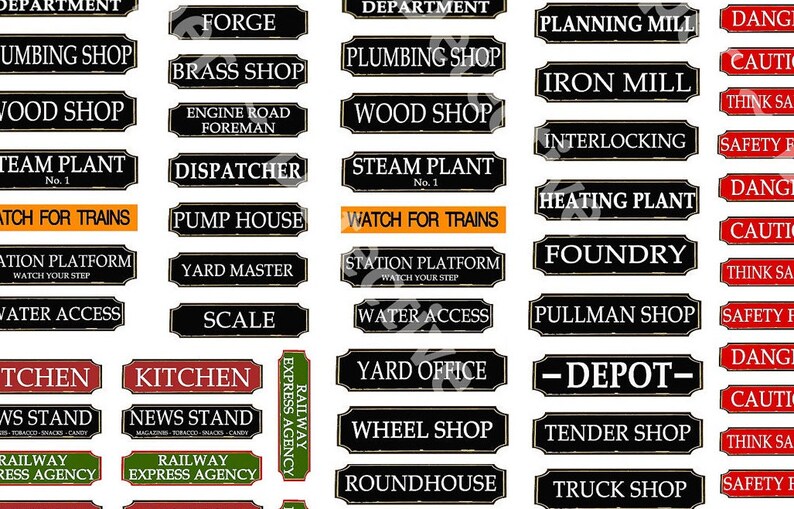 286 Railroad Sign Stickers Factory & Industrial Signage HO Scale Model ...