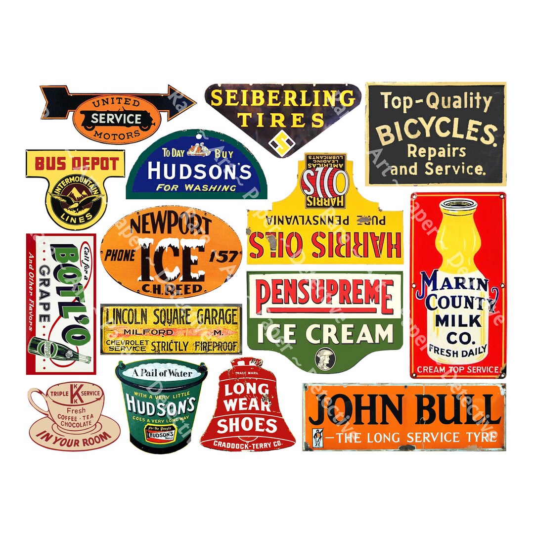 Dollhouse & Model Railroad Large Scale Sign Stickers Vintage ...