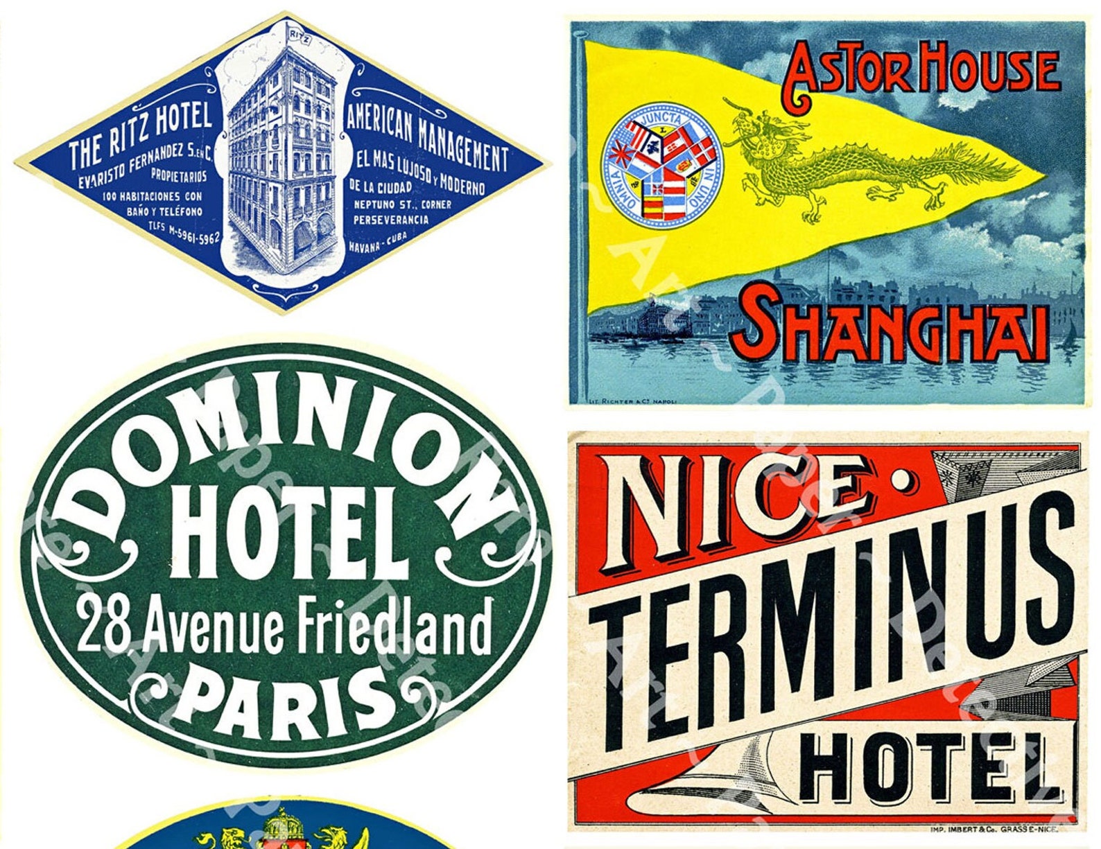 Luggage STICKERS, Hotel Luggage Labels & Baggage Tags, 9 Colorful ...