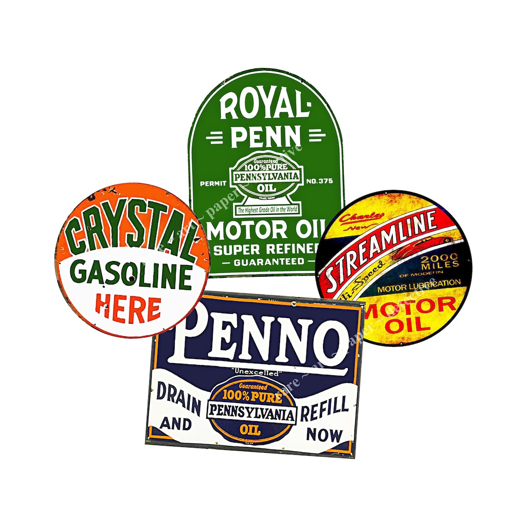 Oil Label Stickers, Gift Set of 4 , Colorful Car Enthusiast Decals ...