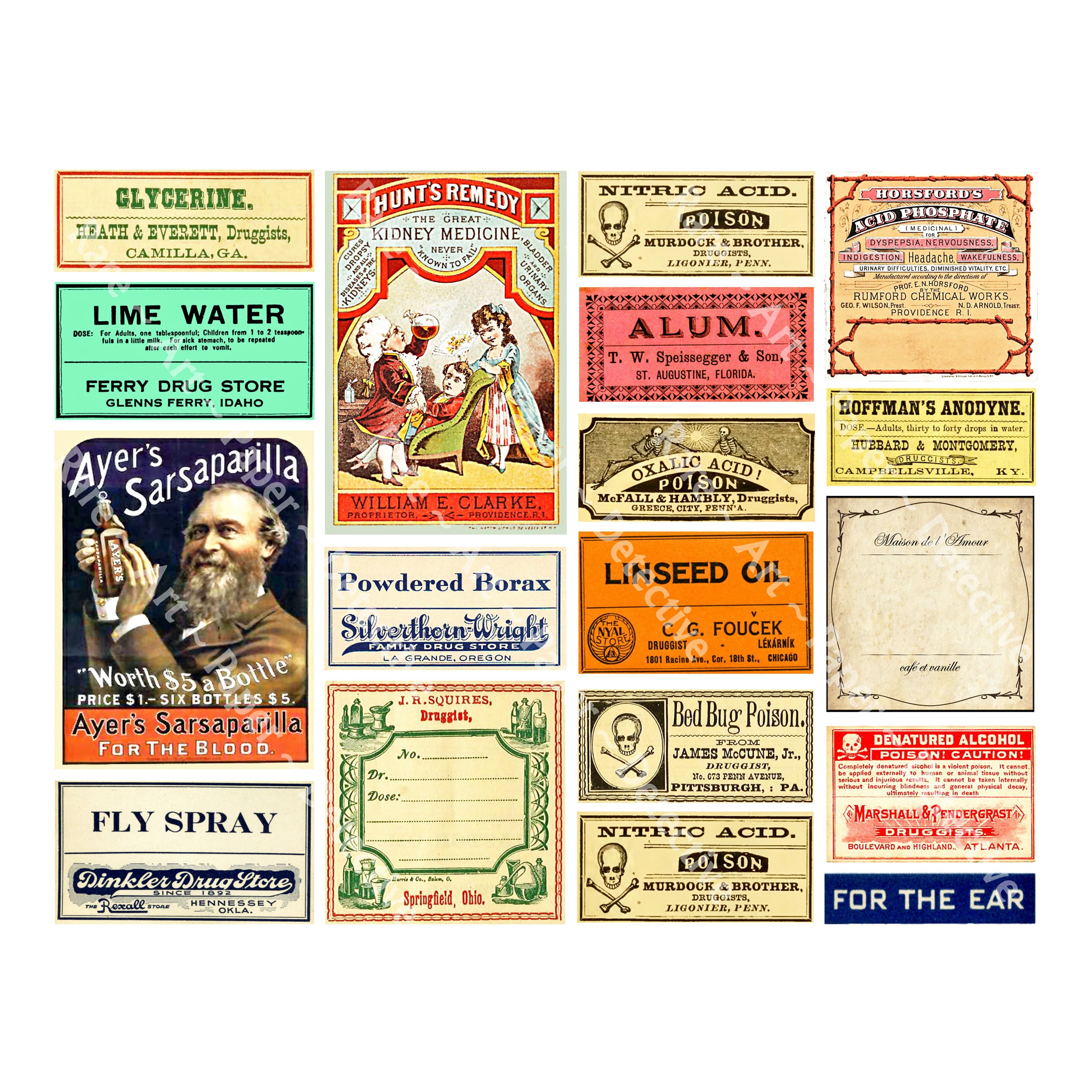 Apothecary Bottle Stickers, Hospital Dispensary & Medicine Cabinet ...