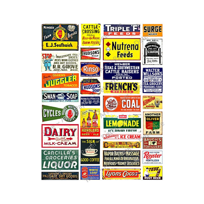 Model Signs for Trains & Dollhouses, Sticker Sheet, 34 Multi Scale ...