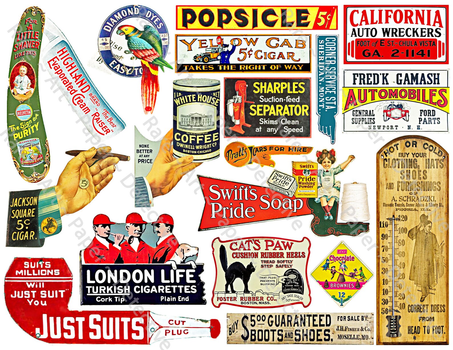 General Store Sign Stickers Advertising Sign Illustrations | Etsy