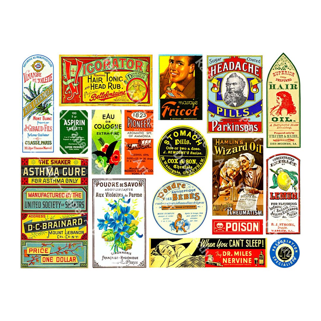 Apothecary Cabinet Stickers, Sticker Sheet, Drug Store Bottle Decal ...