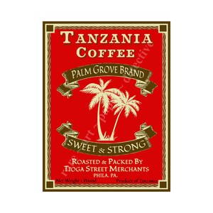 Coffee Can Label Art Stickers, Kitchen Gift Set, 6 Big Colorful 4" X 3 ...