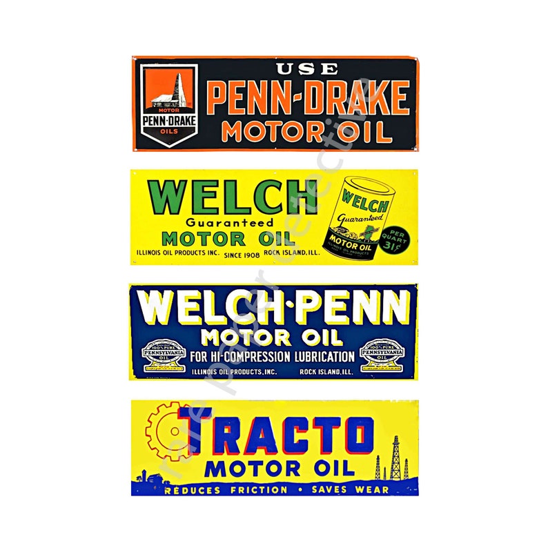Motor Oil Can Label Sticker Set 4 Stickers 5.25 X - Etsy