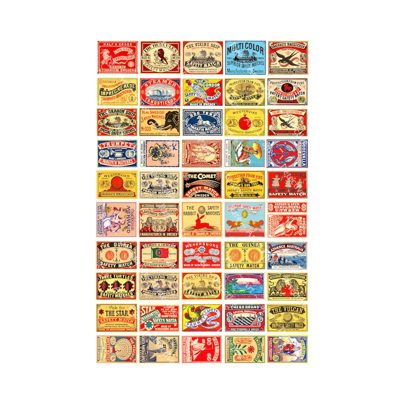 Matchbox Label - Etsy