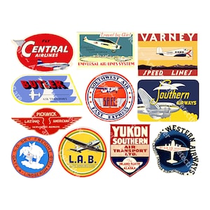 Luggage & Airmail Labels Set, 4 Cut and Peel STICKER SHEETS, 76 ...