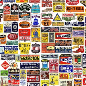 Model Railroad & Diorama Signs, CUT and PEEL Sticker Sheet, 190 Multi ...