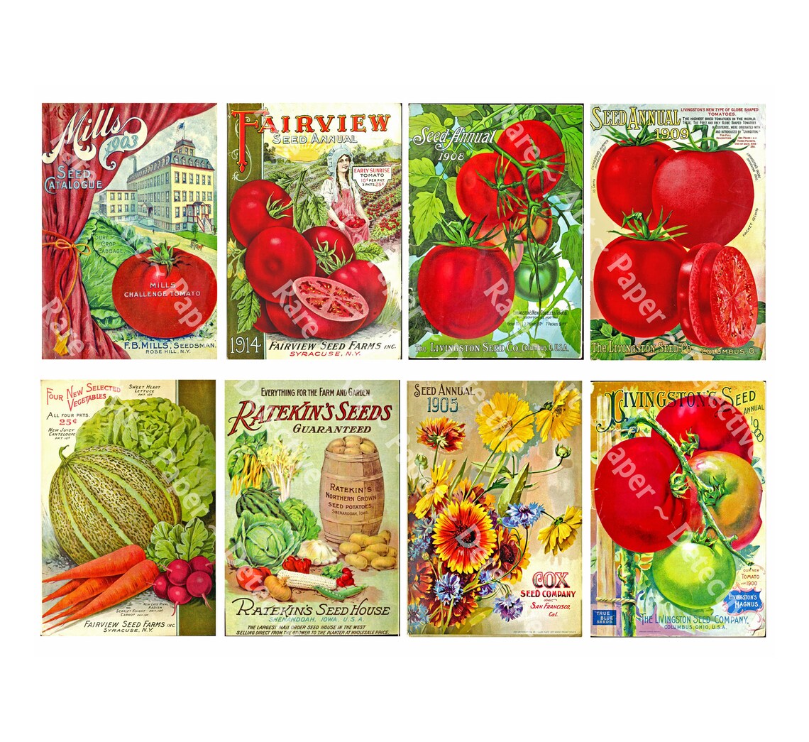 Garden Journal Stickers 8 Antique Seed Catalog Covers | Etsy