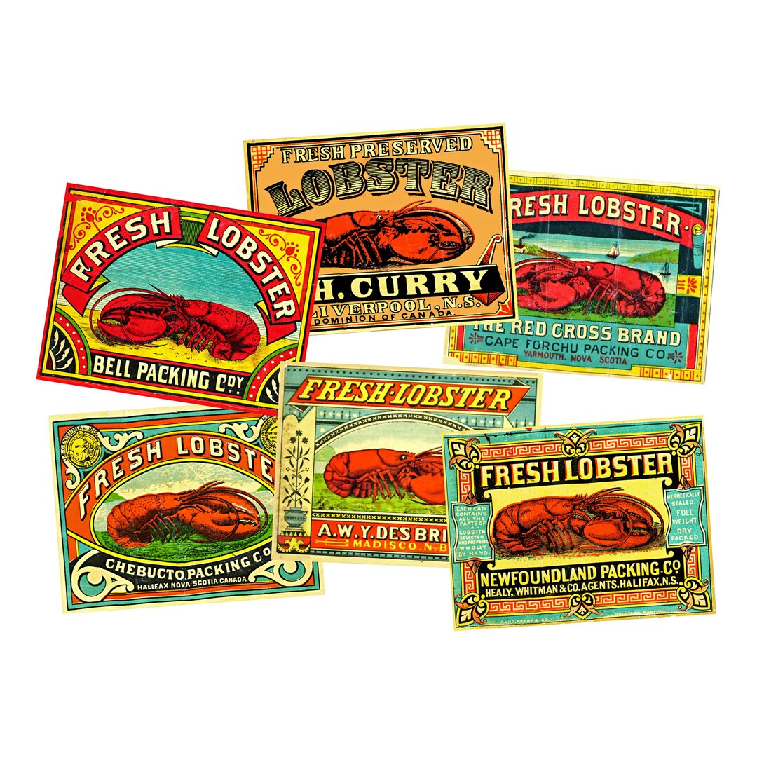 Kitchen Lobster Label Stickers Set 6 Can Labels for Kitchen - Etsy