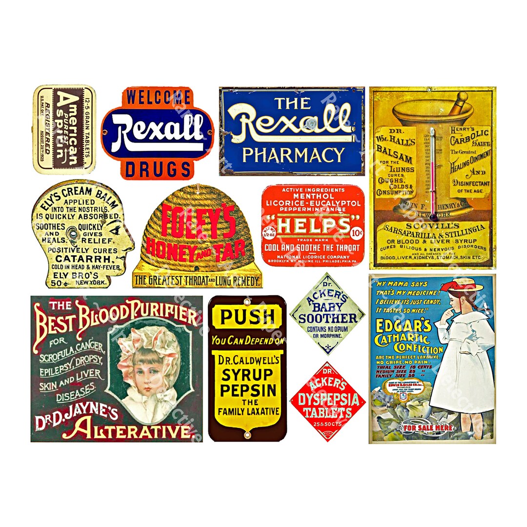 Apothecary, Pharmacy & Druggist Label Art Paper Stickers, Drug Store ...