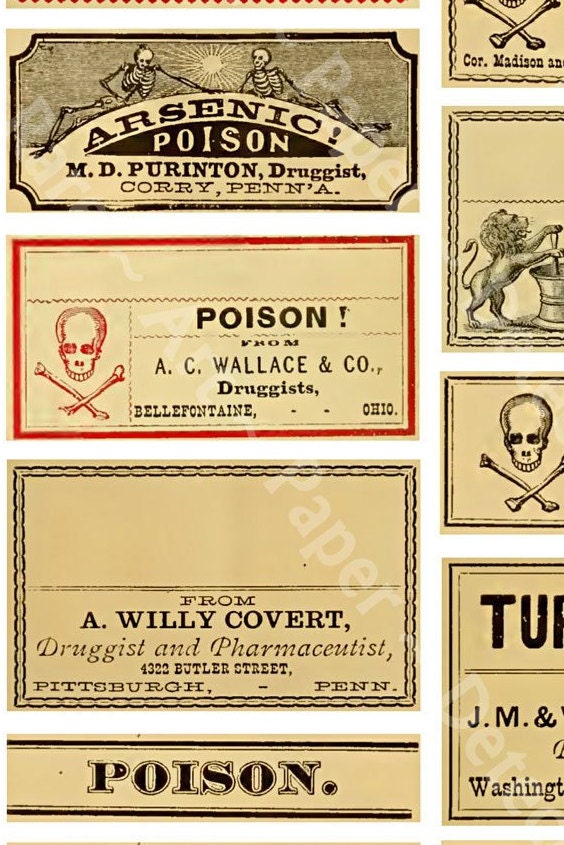 Halloween Potion & Poison Labels 25 Medicine Bottle Stickers - Etsy