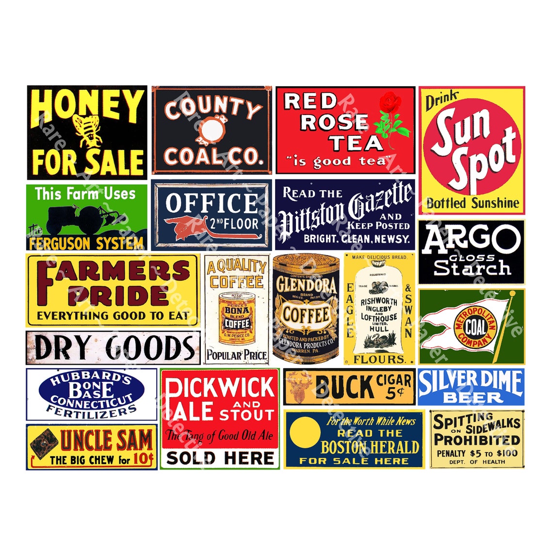 Vintage Advertising Stickers Dollhouse Signs Antique Model - Etsy