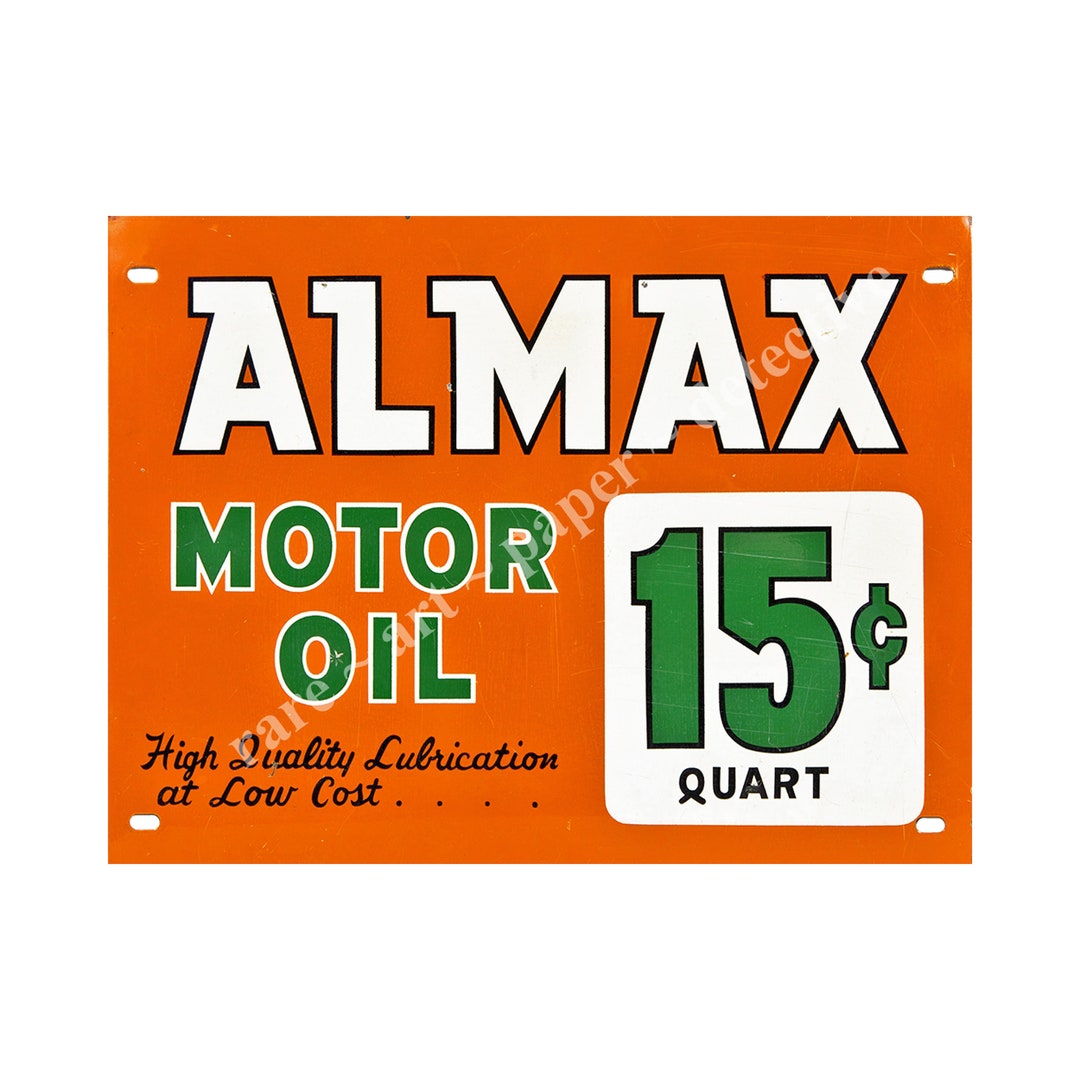 Vintage Oil Can Label Sticker: Almax Motor Oil Decal (4" X 3") - Etsy