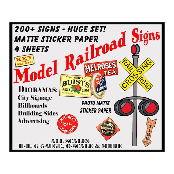 Model Signs for Trains & Dollhouses 4 STICKER SHEETS 200 - Etsy