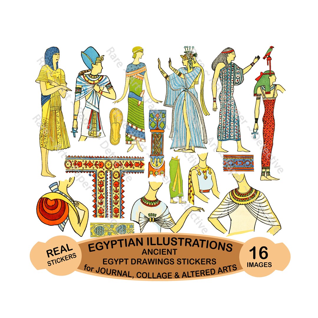 Egyptian Graphics & Illustrations, Sticker Sheet, Junk Journal and Clip ...