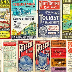 Railroad Posters, Timetable Covers, Tickets, Printed Sheet, Railway ...