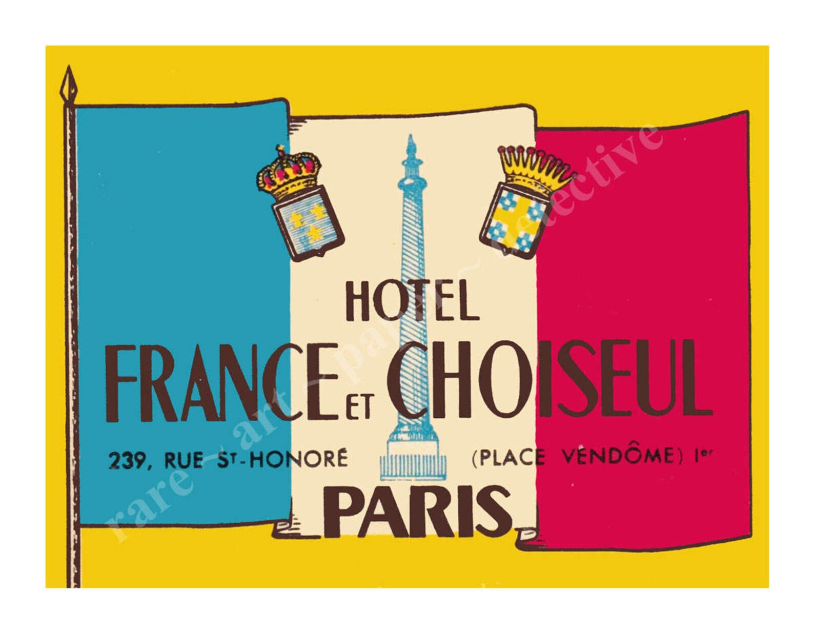 Hotel Luggage Label Sticker Paris France Suitcase Sticker - Etsy