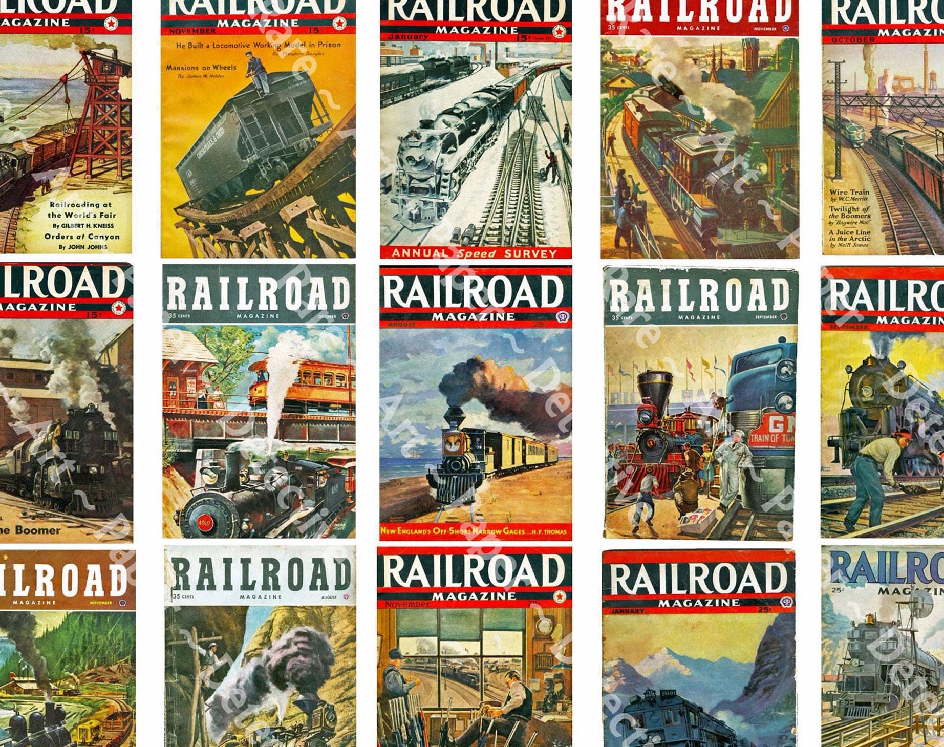 Railroad & Train Stickers, DIY Sticker Sheet. Model Railroad Décor ...