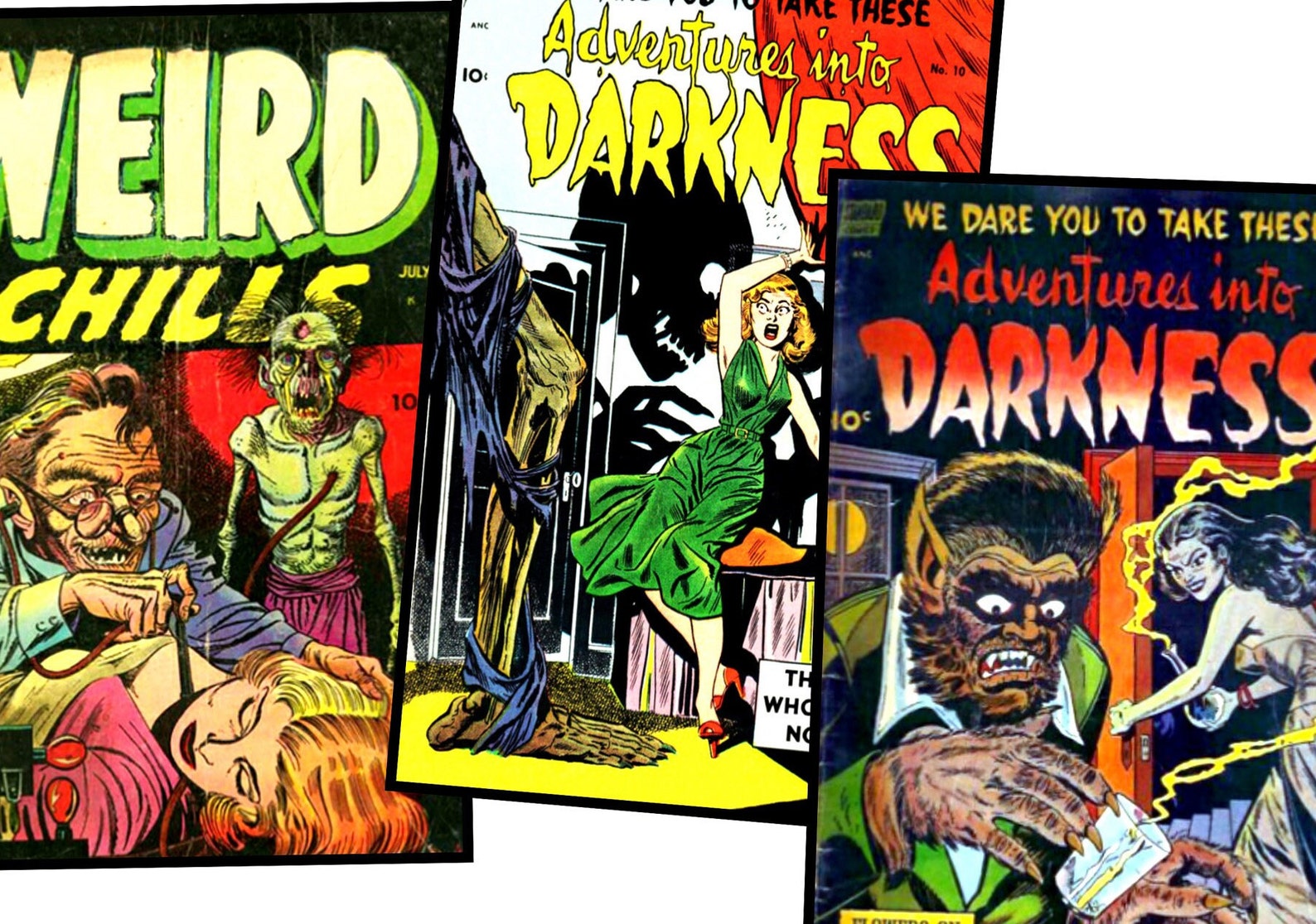 Horror Comic Book Postcard Sticker Illustrations Vintage Style Comics ...