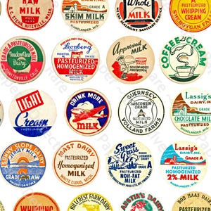 Kitchen Decoration, Milk Bottle Cap Stickers, Milk Bottles, Dairy ...