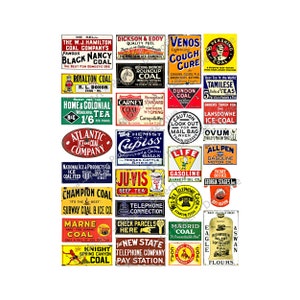 Model Signs for Trains & Dollhouses, HUGE SET, 6 STICKER Sheets, 215 ...