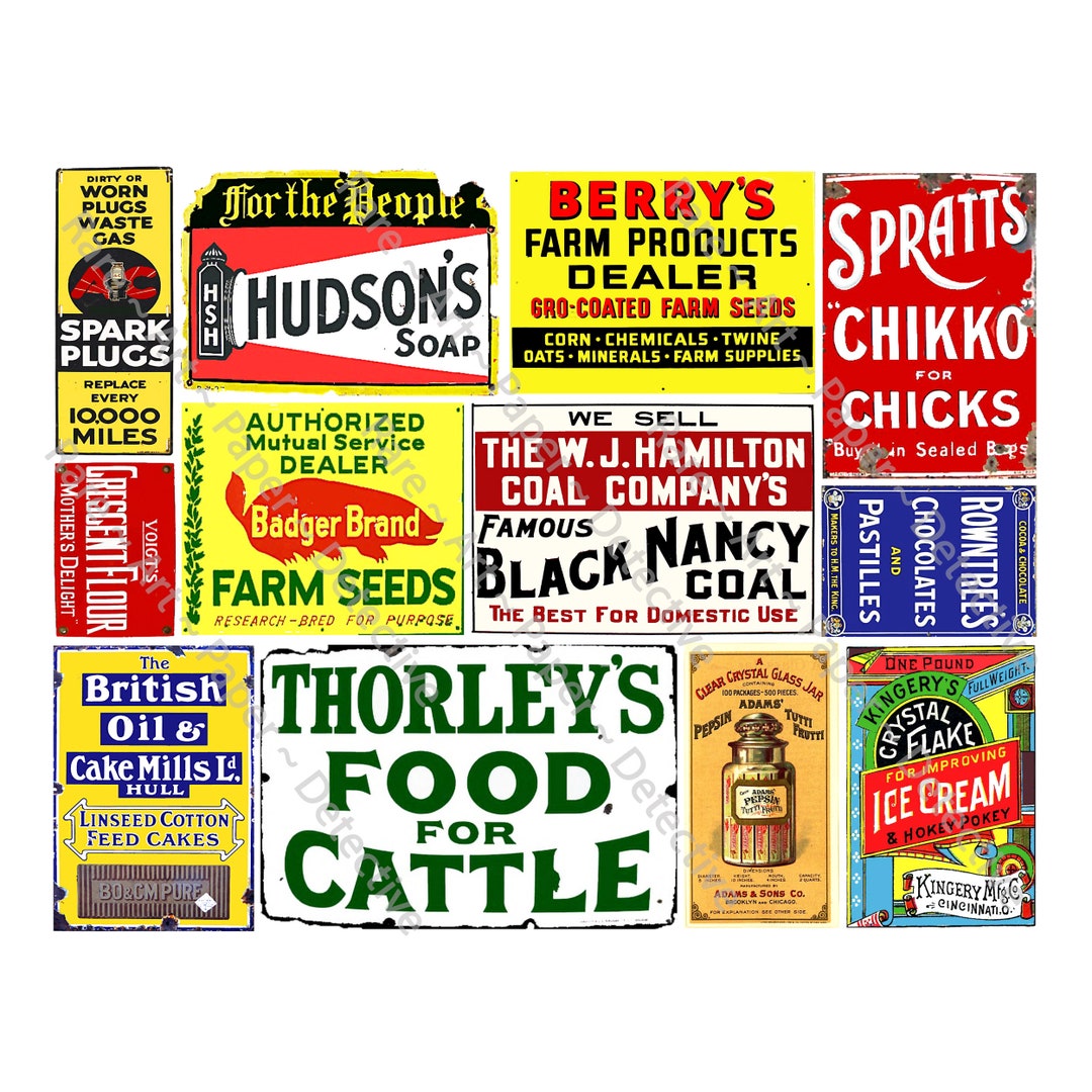 Vintage Advertising Stickers, Rusty Metal Farm Signs, Farming Clip Art ...