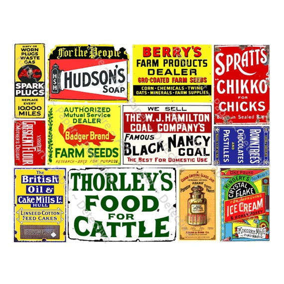 Vintage Store Signs Clipart