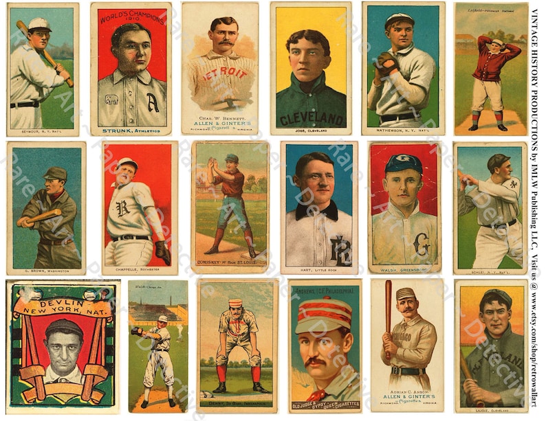 Baseball Cards Printed Antique Reproductions Vintage - Etsy