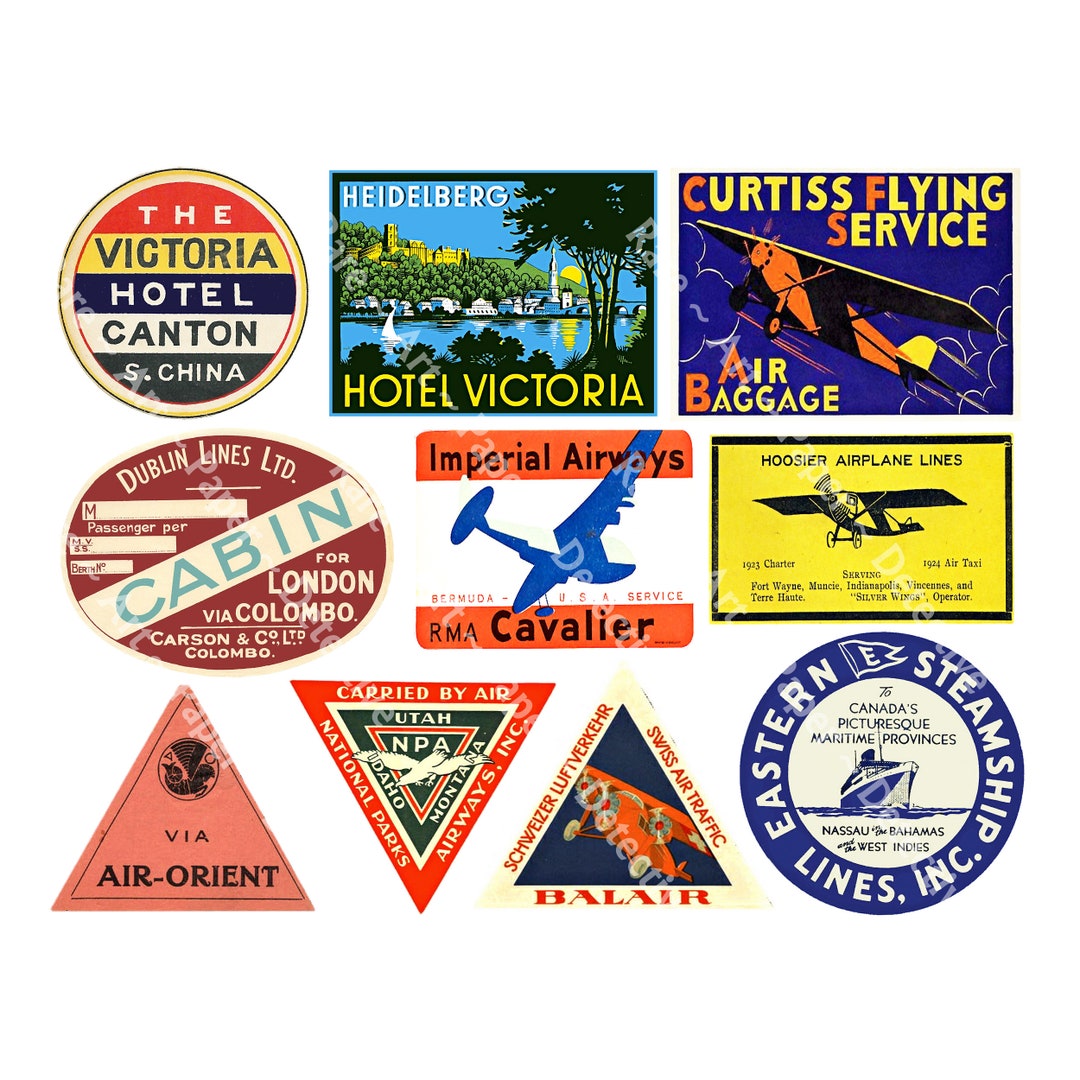 Luggage Label Stickers, Baggage Labels, Cut and Peel Sheet, Travel ...